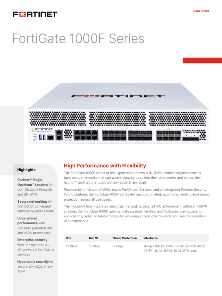fortigate-1000f-series | PDF | Security | Computer Security