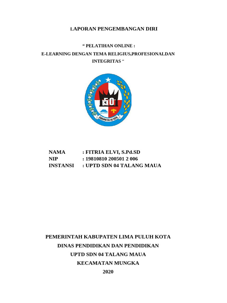 Laporan Pelatihan E-Learning | PDF