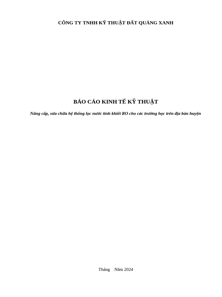 báo cáo KTKT - Hệ thống lọc RO lý sơn - 2-12-2024 | PDF