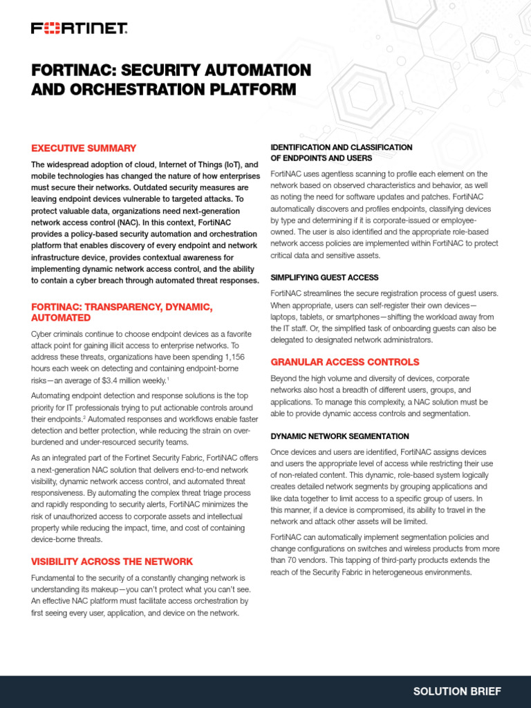 sb-fortiNAC-automation-orchestration | PDF | Computer Security | Security