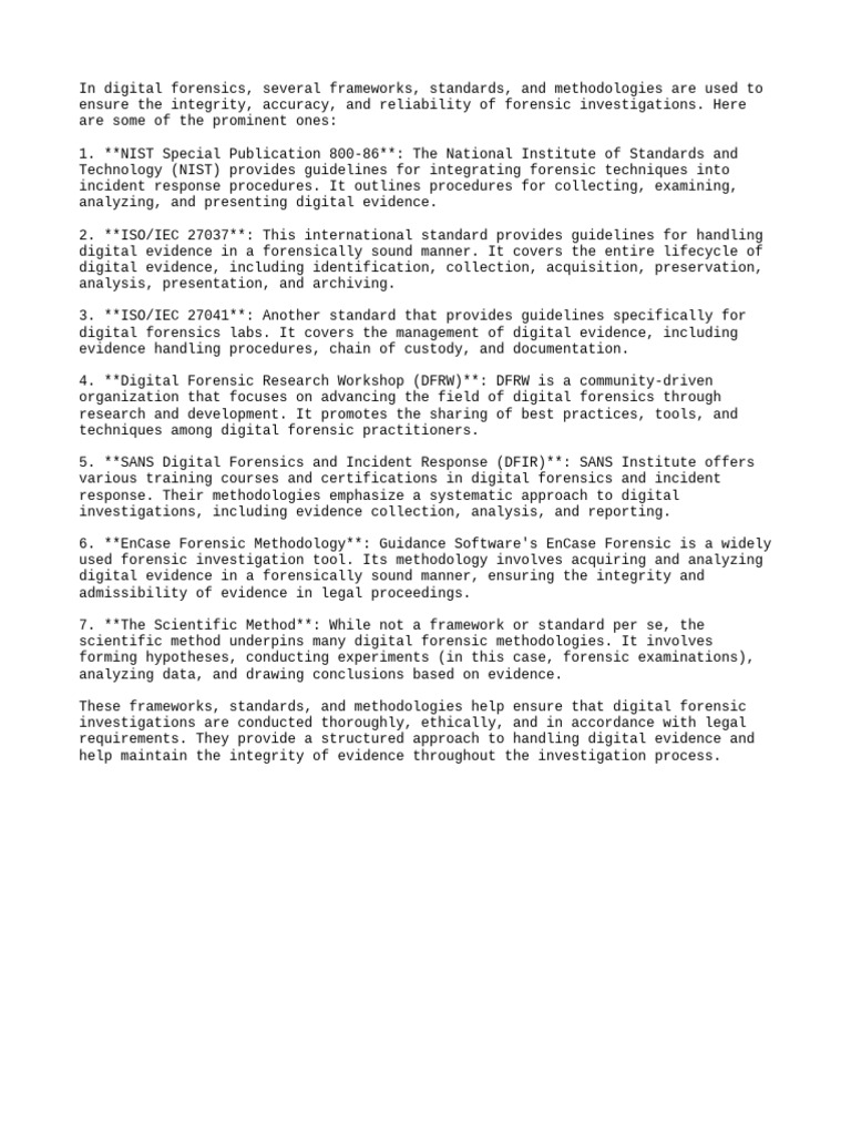 Digital Forensics Frameworks Guide | PDF | Digital Forensics | Forensic ...