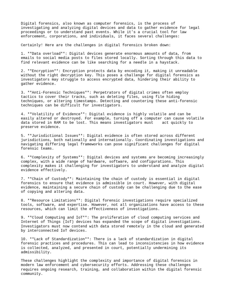 Challenges in Forensics | PDF | Digital Forensics | Internet Of Things