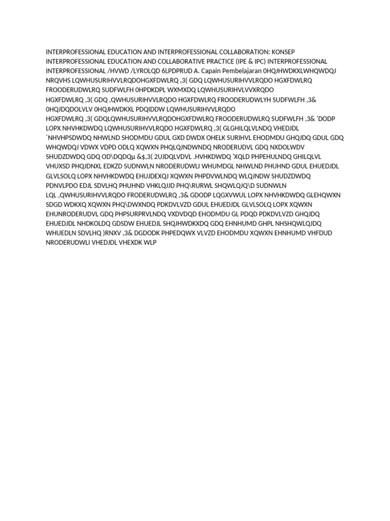 INTERPROFESSIONAL EDUCATION AND INTERPROFESSIONAL COLLABORATION | PDF