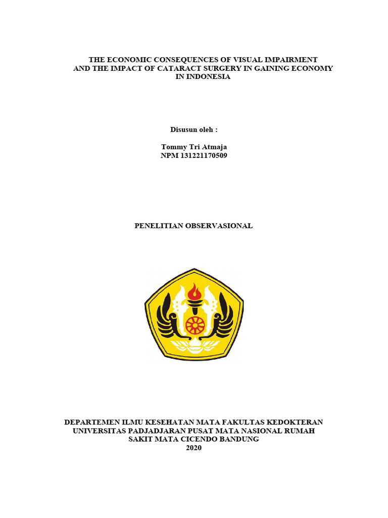 Economic Impact of Cataract Surgery in Indonesia | PDF | Visual ...