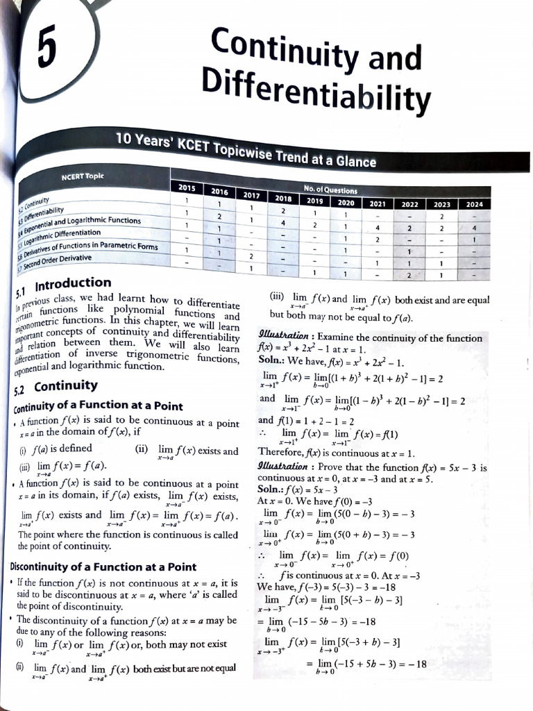 Continuity and Differentiability | PDF