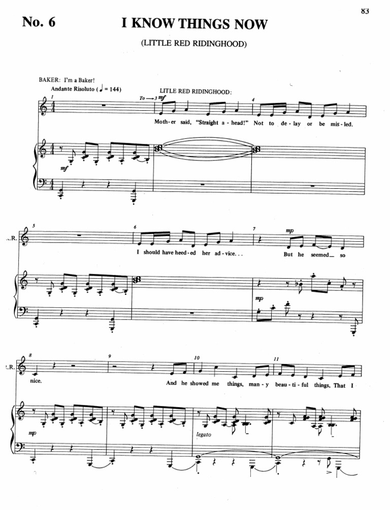 I Know Things Now - Into The Woods | PDF