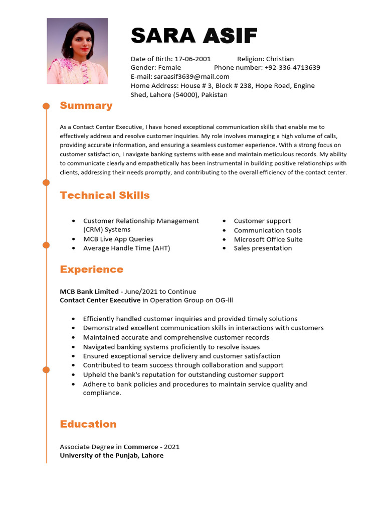 Sara Asif Resume | PDF