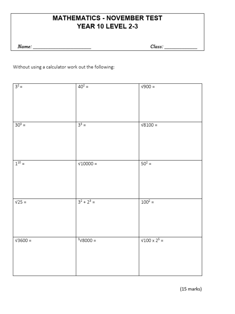 Y10L2-3-Nov Test-25 Copies, B&W, Back To Back, Punched and Stapled ...