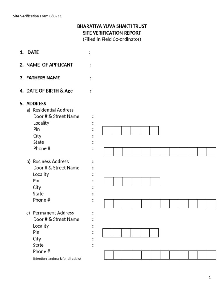 Site Verification Application Report | PDF
