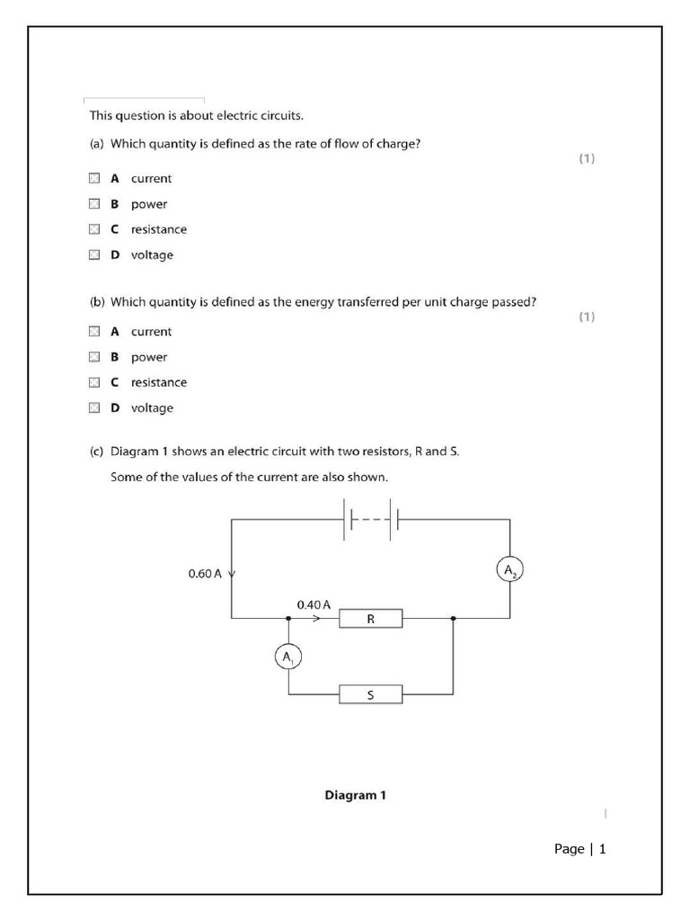 Unit 2 (Electricity) | PDF