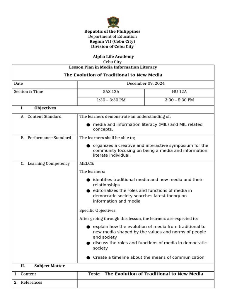 MIDTERM - MIL - WEEK 2 - The Evolution of Traditional To New Media - Ms ...