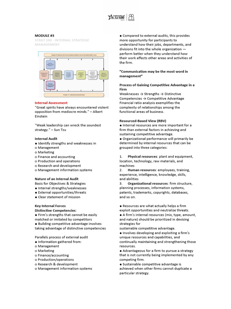 Module 4 - Internal Strategic Management | PDF | Strategic Management ...