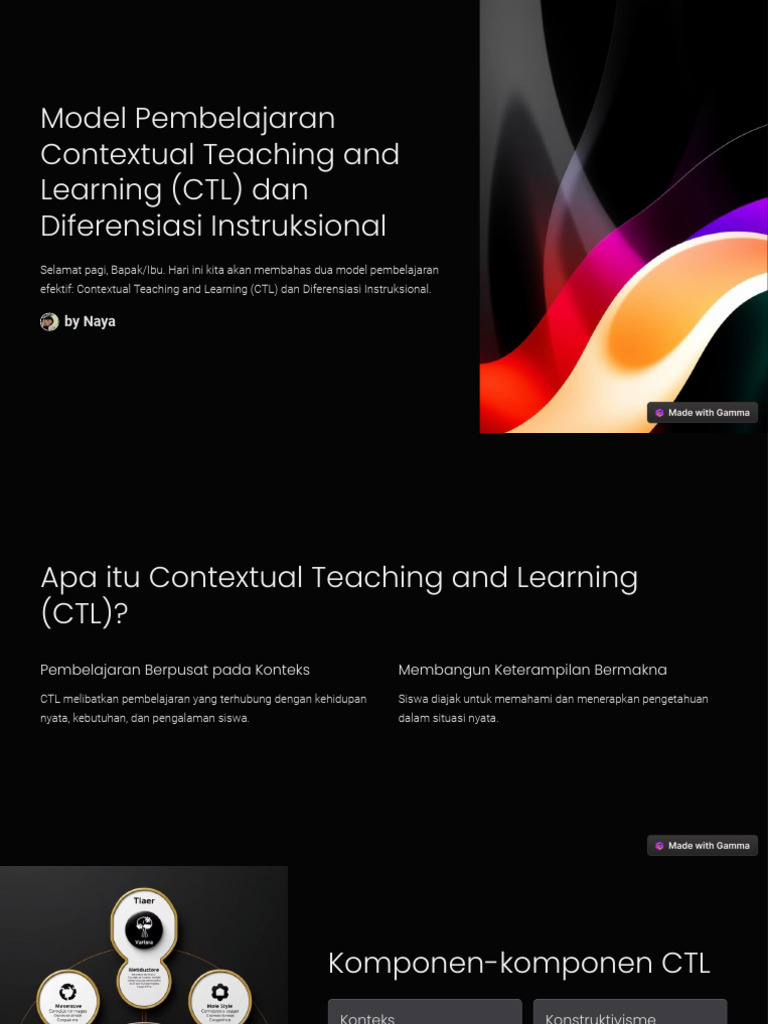 Model Pembelajaran Contextual Teaching and Learning CTL Dan Diferensiasi Instruksional | PDF