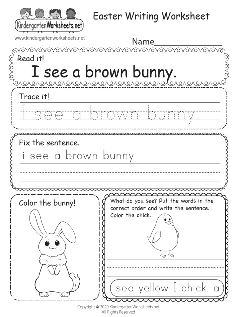 Easter Writing Worksheet | PDF