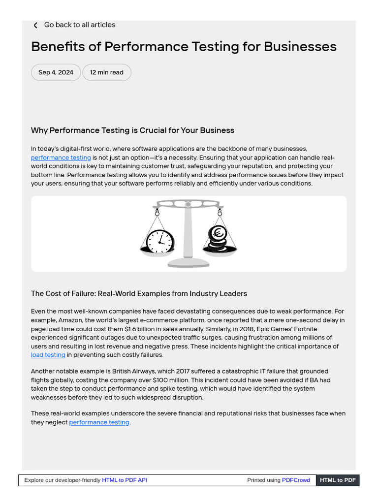 PFLB Us Blog Benefits of Performance Testing For Businesses | PDF ...