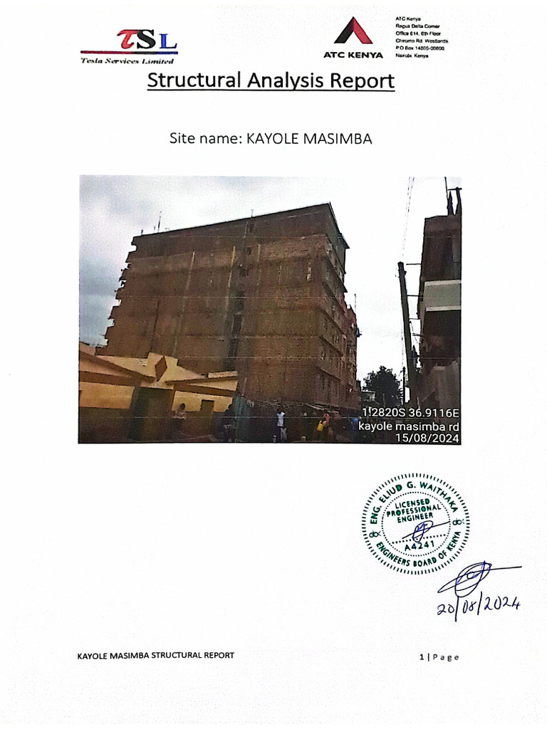 Kayole Masimba_Structural Report | PDF | Column | Structural Engineering