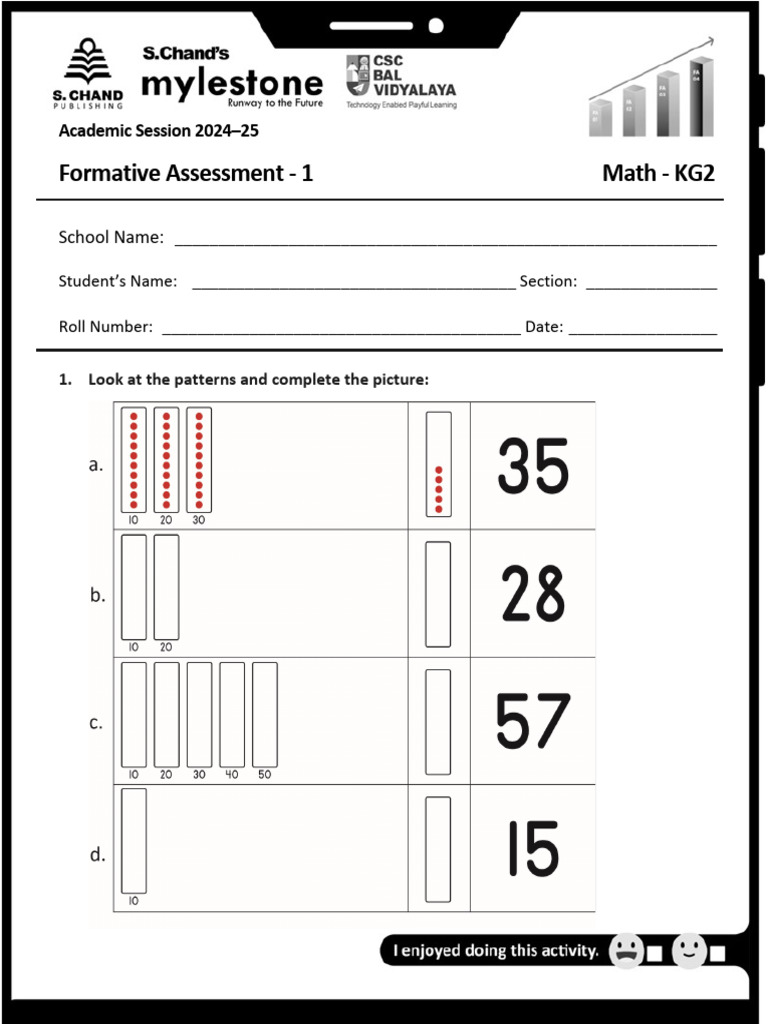 FA1 Math KG2 | PDF