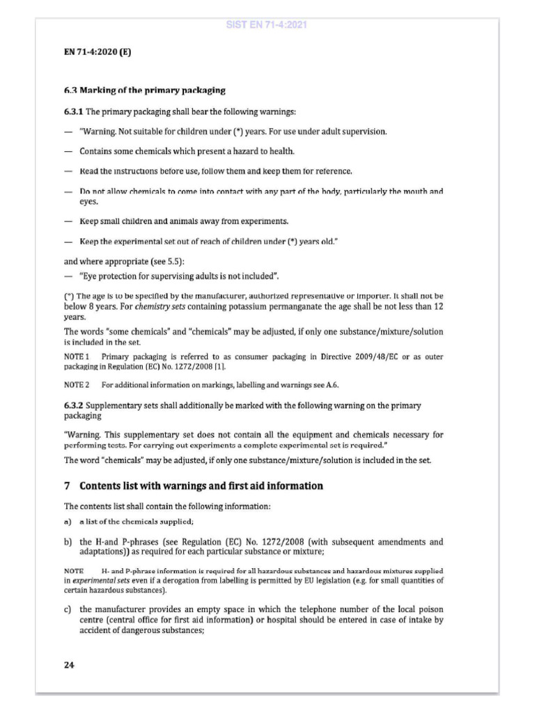 En 71-4 Safety Advisory | PDF