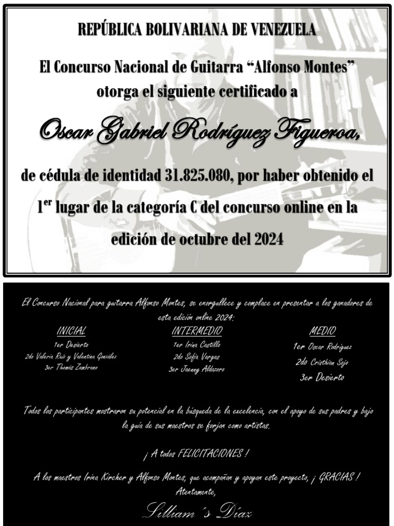 Certificado Oscar Rodriguez CAM 2024 | PDF