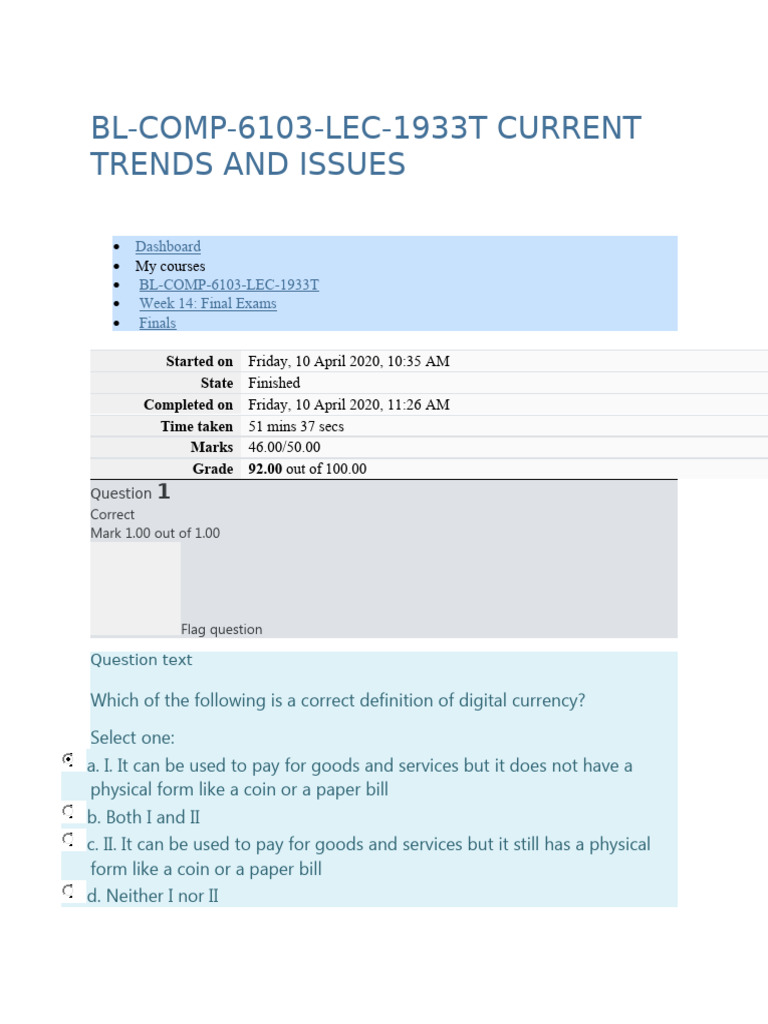 BL Comp 6103 Lec 1933t Current Trends and Issues PDF Free | PDF | Analytics | Tag (Metadata)
