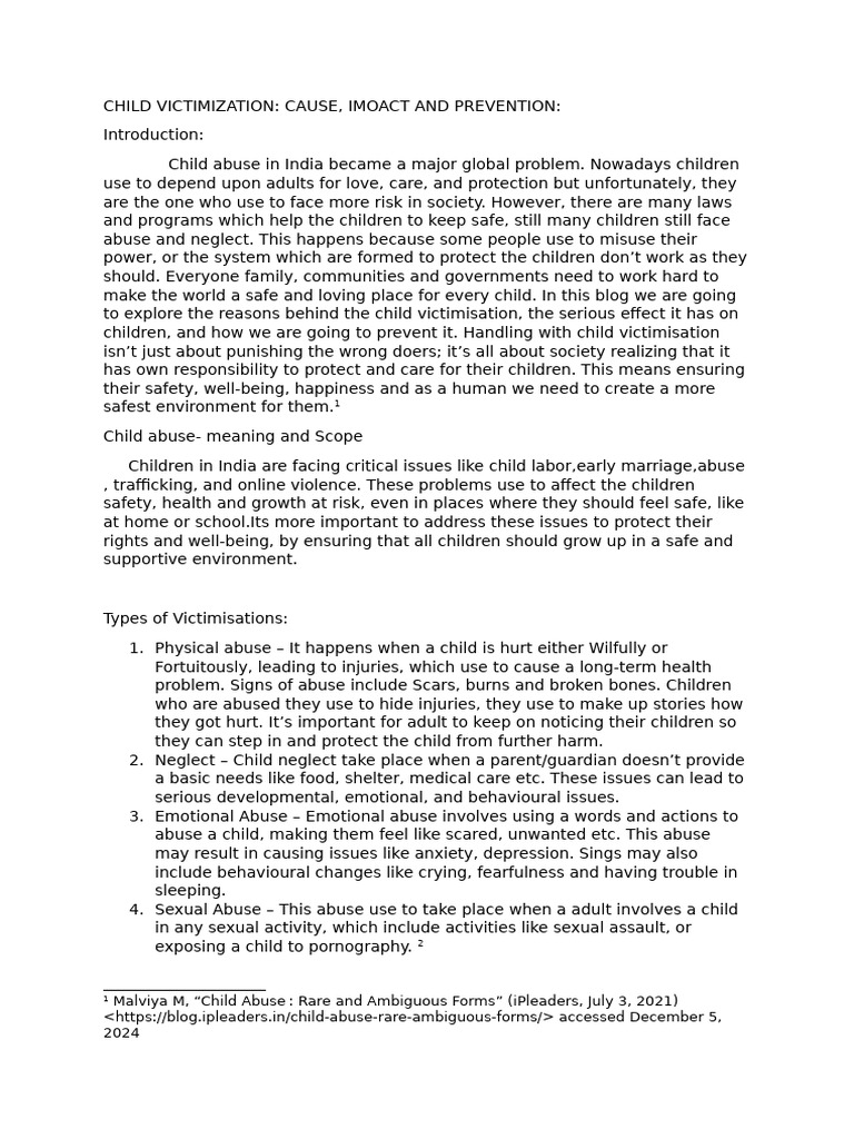 child victimisation | PDF | Child Abuse | Child Neglect