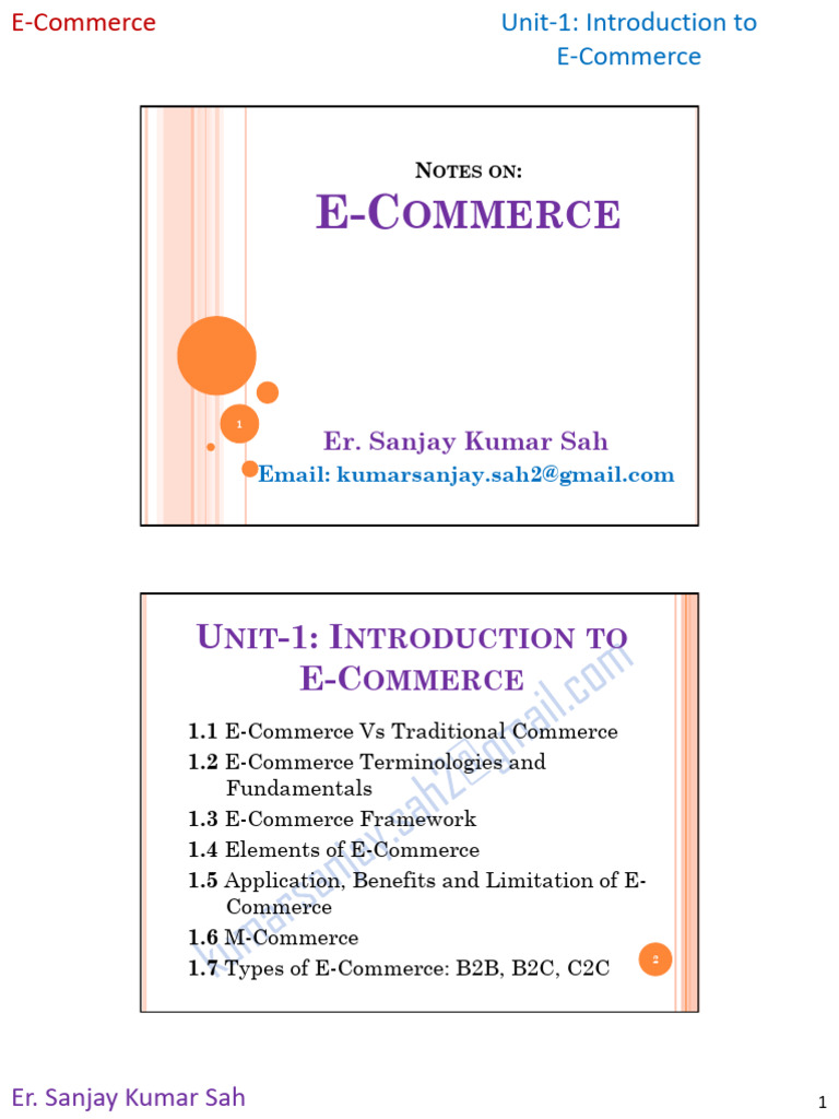E-Commerce Unit-1 Introduction To E-Commerce | PDF | E Commerce ...