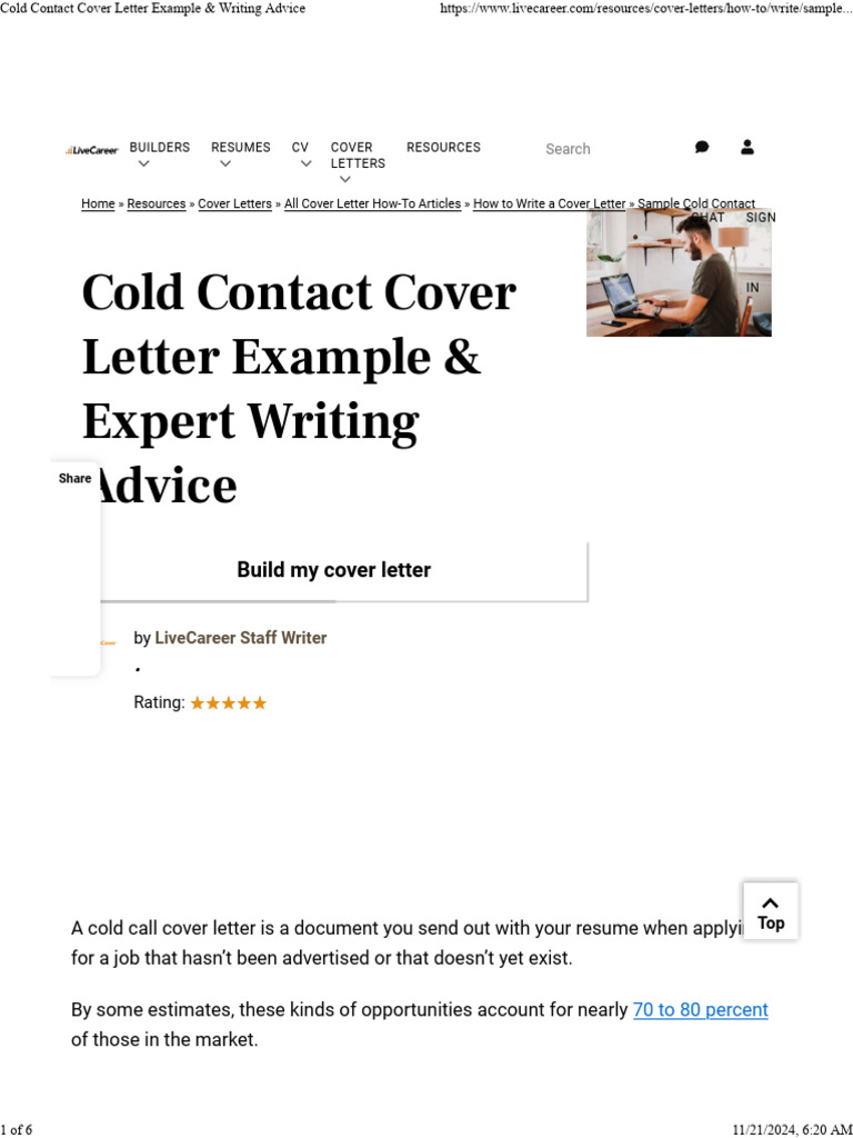 Cold Contact Cover Letter Example & Writing Advice | PDF | Résumé ...