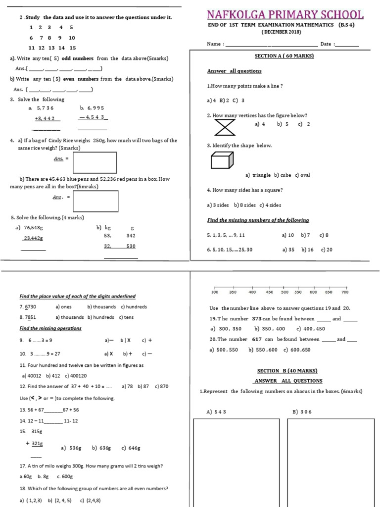 B.S 4 (maths) | PDF | Elementary Mathematics | Geometric Shapes
