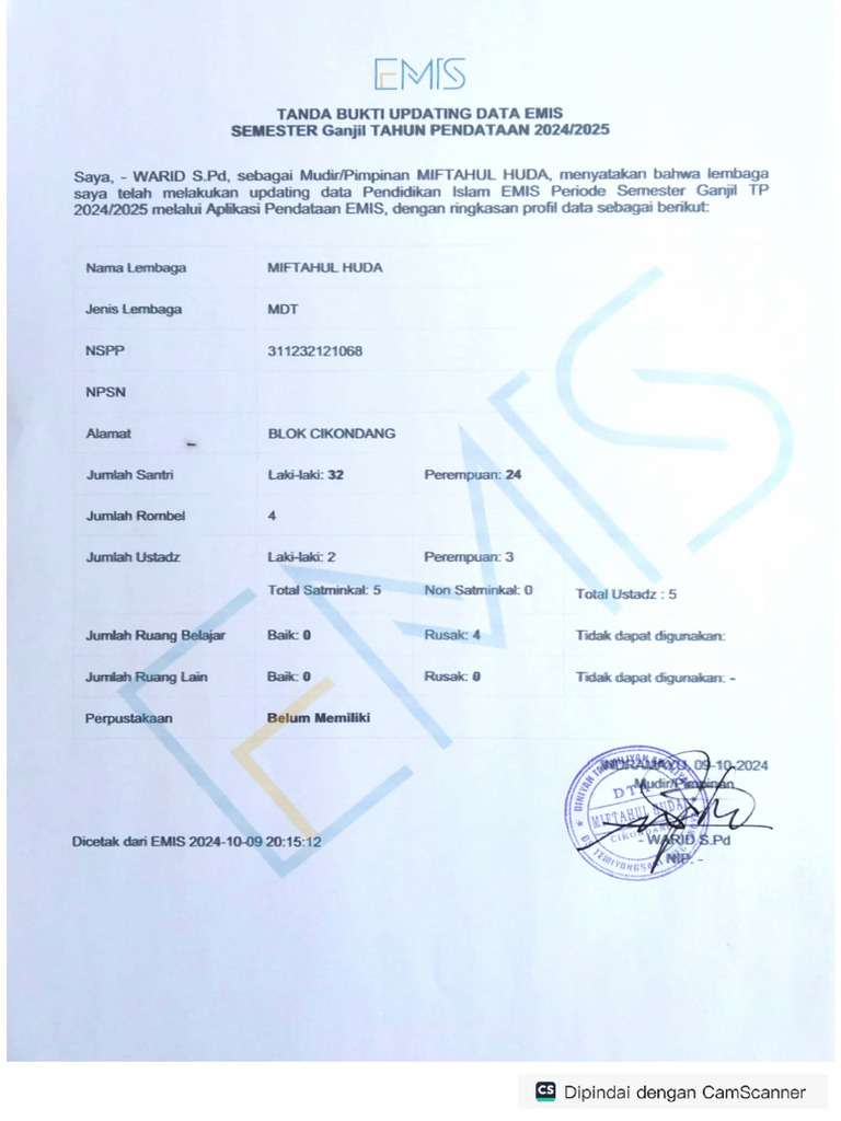 Bap 2024 - 2025 Ganjil Dta - MH | PDF