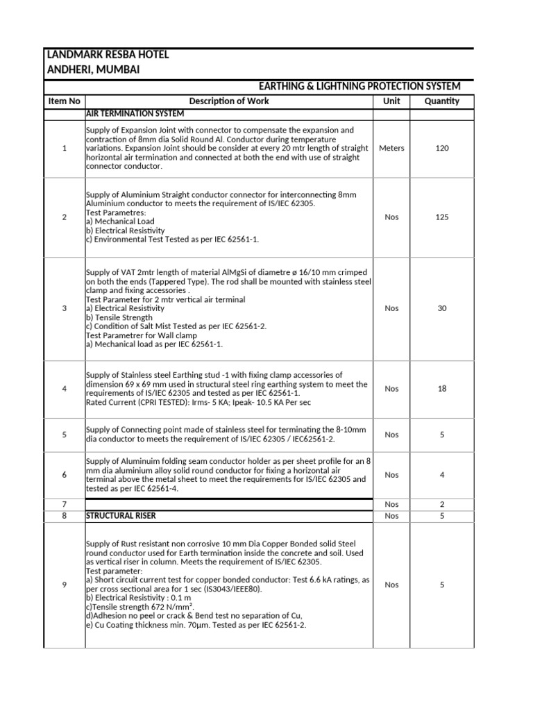 Earthing & Lightning Protection System | PDF | Electrical Conductor ...