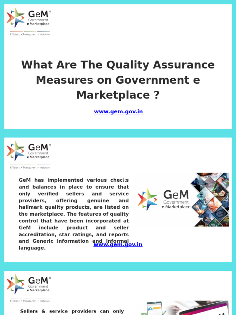 What Are The Quality Assurance Measures On Government e Marketplace | PDF