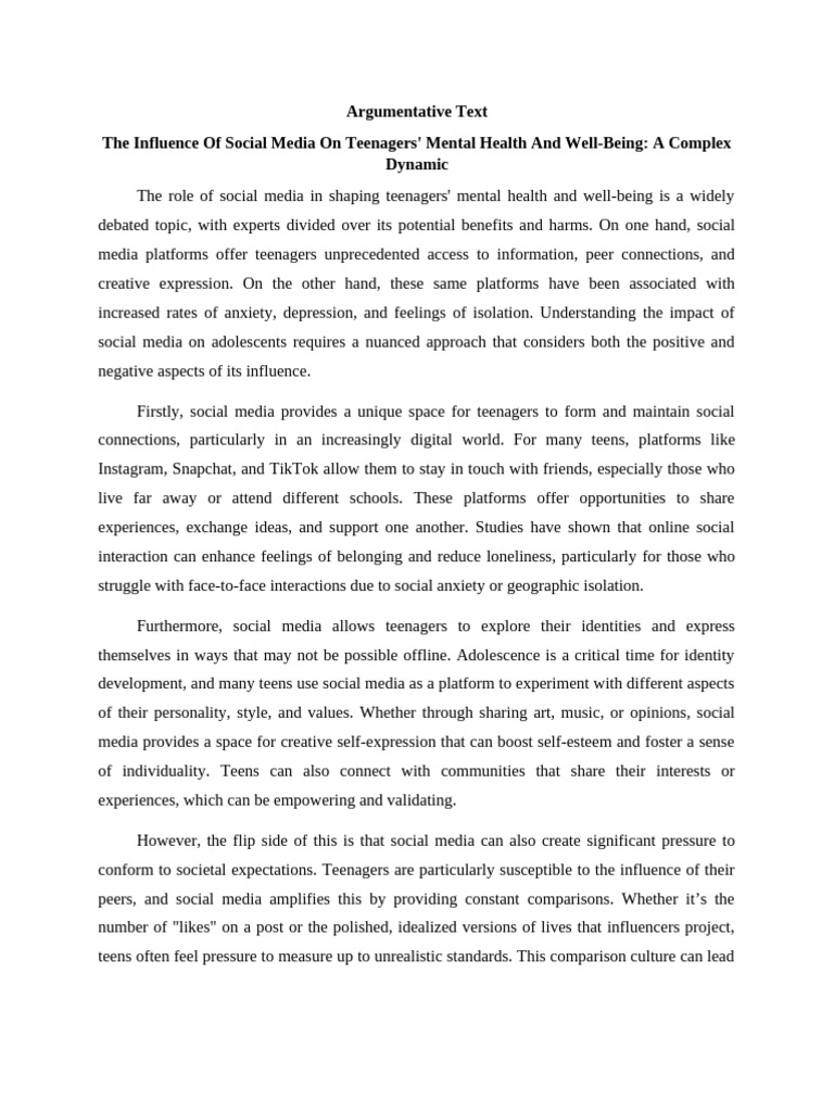 Argumentative Text | PDF | Social Media | Popular Culture & Media Studies