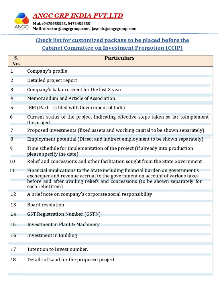 1. Checklist (CCIP) | PDF | Government Finances | Taxes