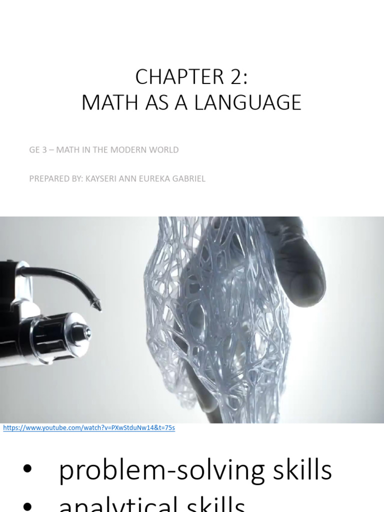 GE 3 Chapter 2 Math As Language | PDF | Set (Mathematics) | Mathematical Logic