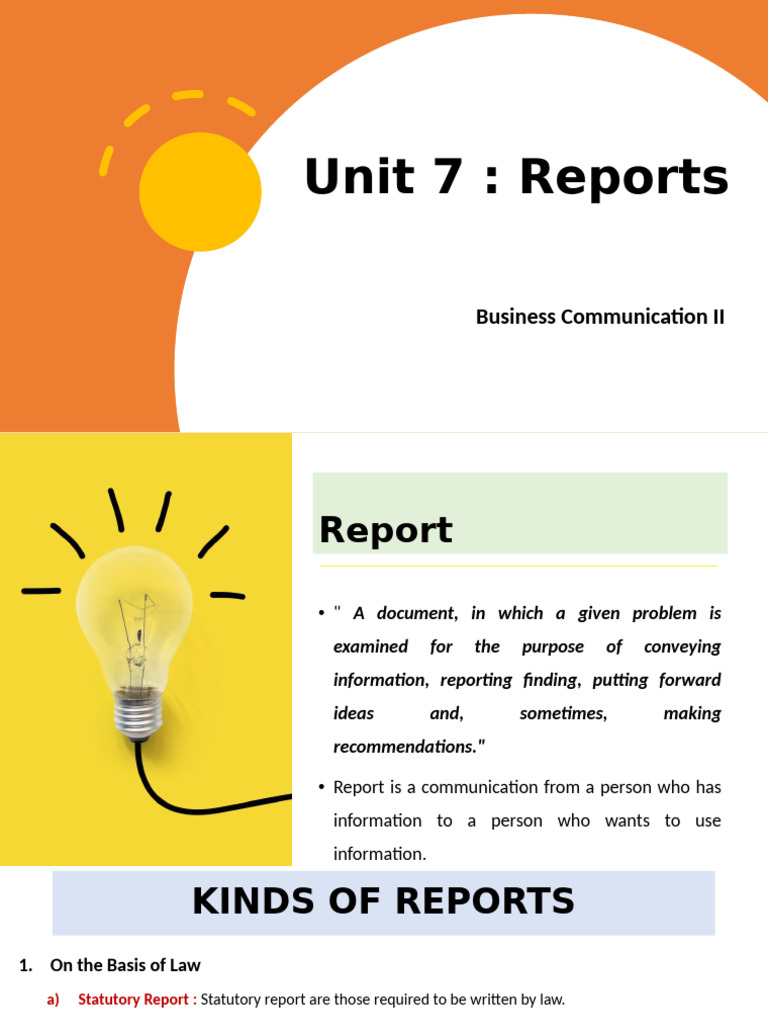 Types and Structure of Business Reports | PDF | Information