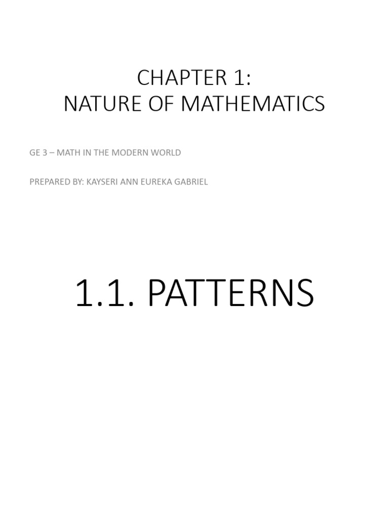 GE 3 Chapter 1 Patterns | PDF
