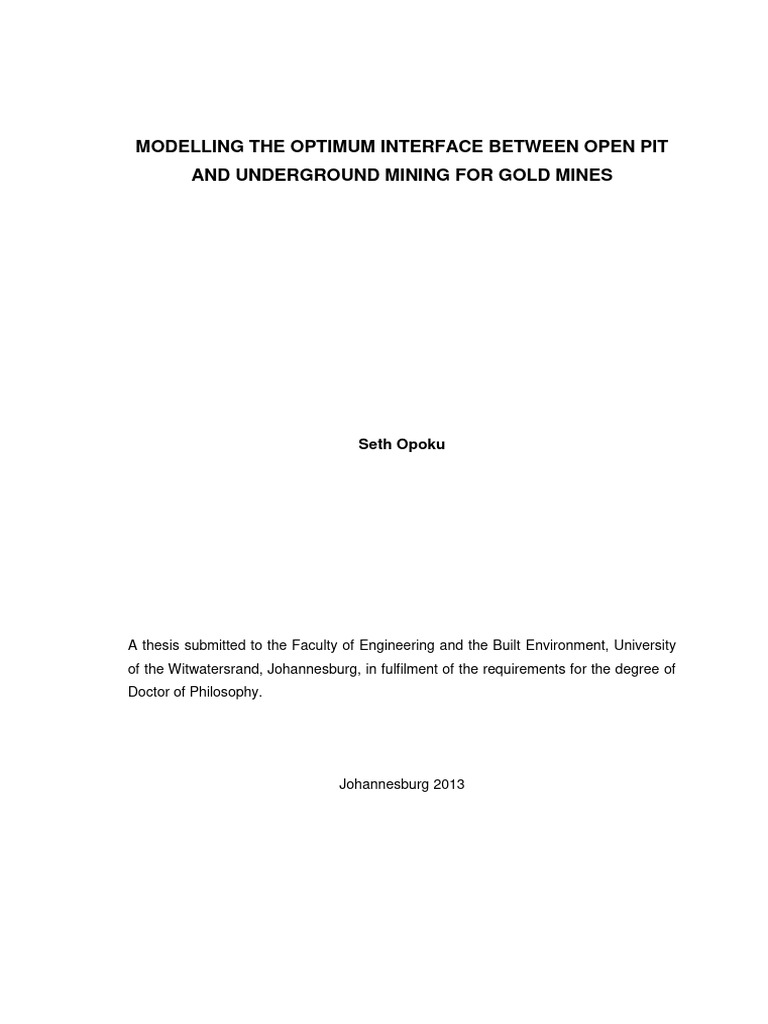 Modelling The Optimum Interface Between-76101225 | PDF | Mining