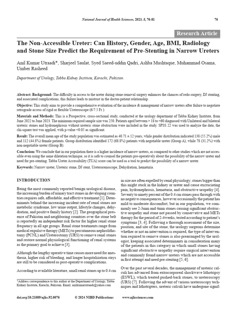 4 - Research Article - Anil Kumar | PDF | Urology | Medical Specialties