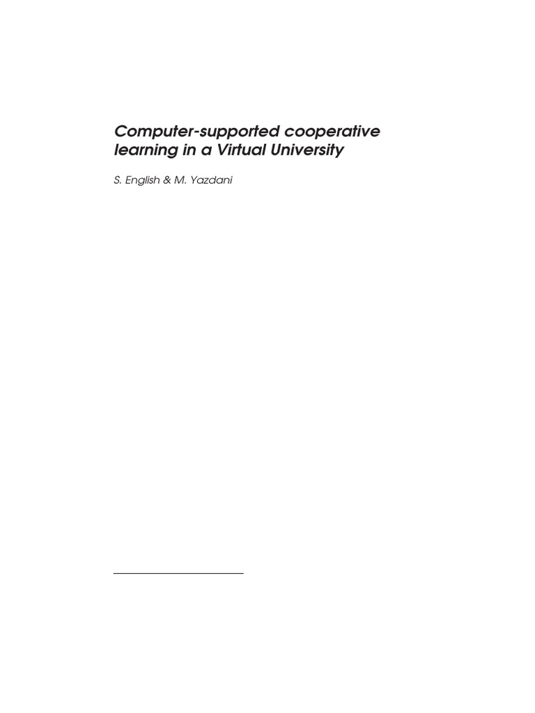 Computer-Supported Cooperative Learning in A Virtual University | PDF | Learning | Educational ...