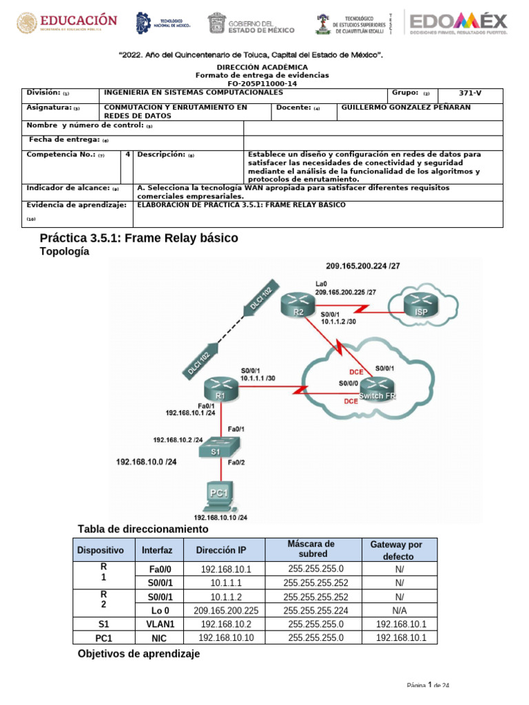 3.5.1 Lab Frame Relay Basico | PDF | Protocolos de internet | Enrutador (Computación)