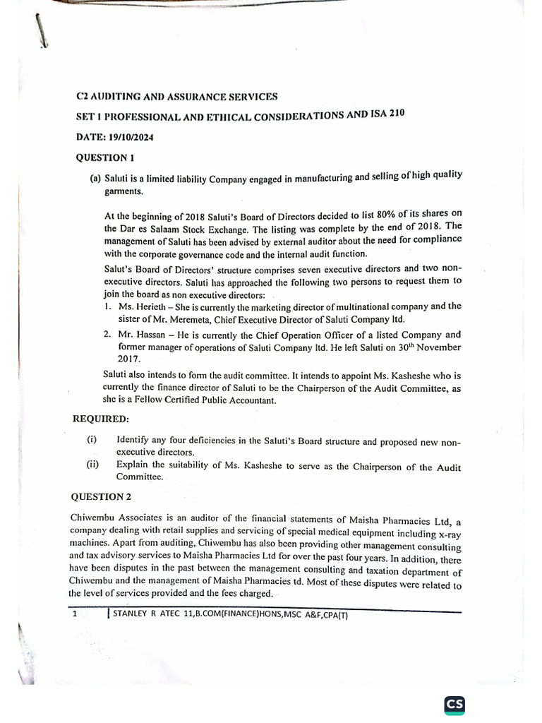 c2 Set 1 Question | PDF