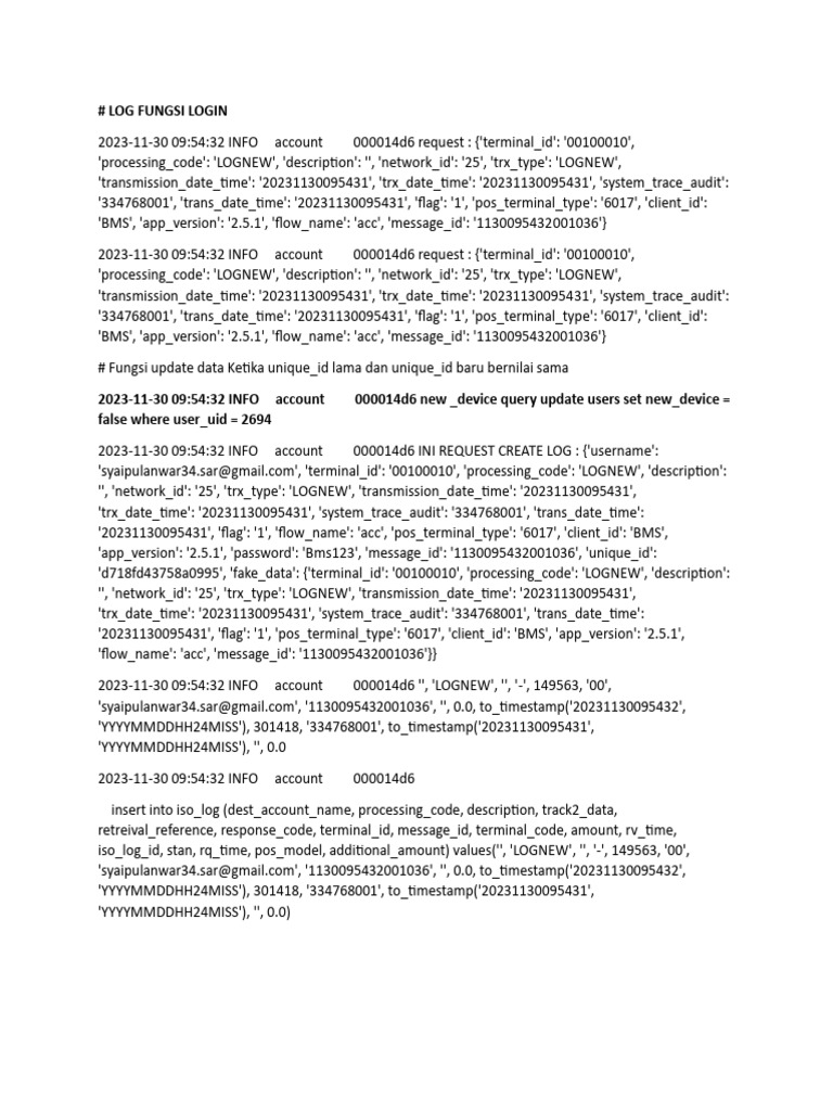 Contoh Log M-Banking | PDF | Computing | Software