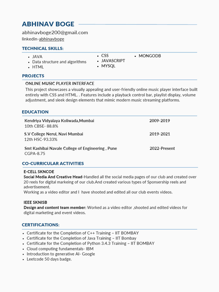 Abhinav Resume | PDF
