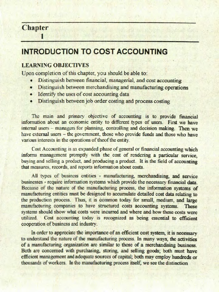 Introduction To Cost Accounting | PDF