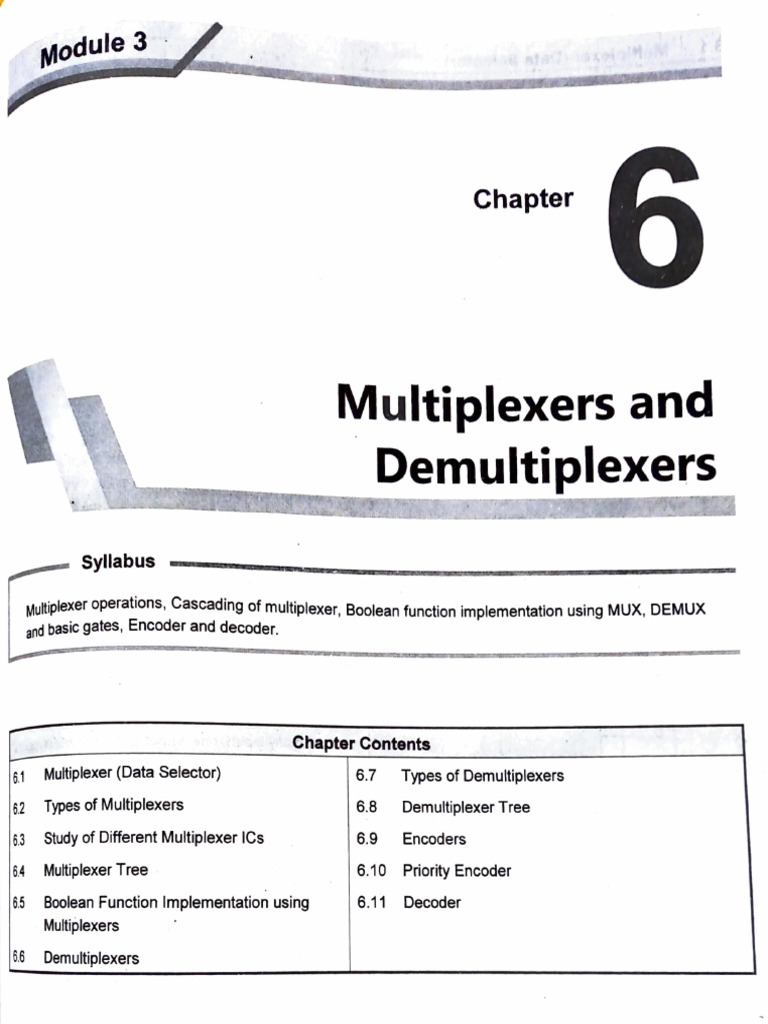 chapter 6 multiplexer and Demultiplexer | PDF