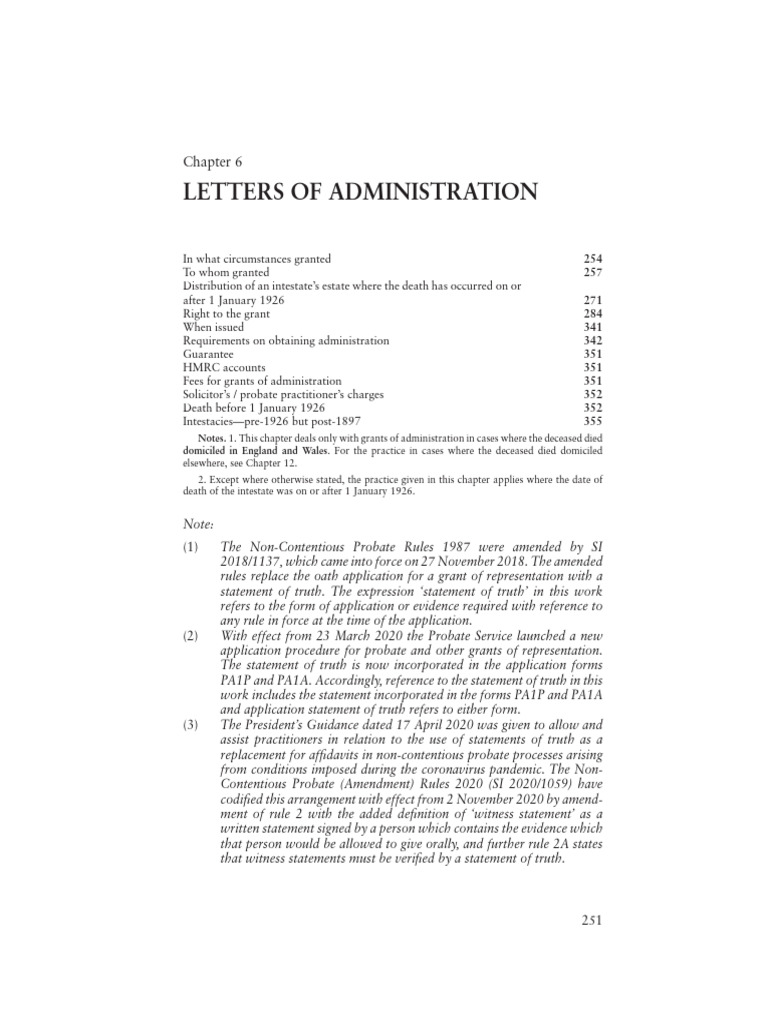 Letters of Administration Explained | PDF | Intestacy | Probate