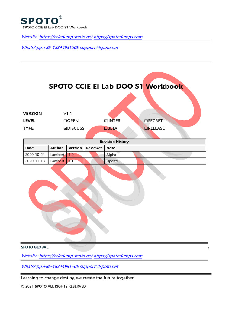 Spoto Ccie Ei Lab Doo S1 Workbook V1 1 Demo Pdf I Pv6 Ip Address