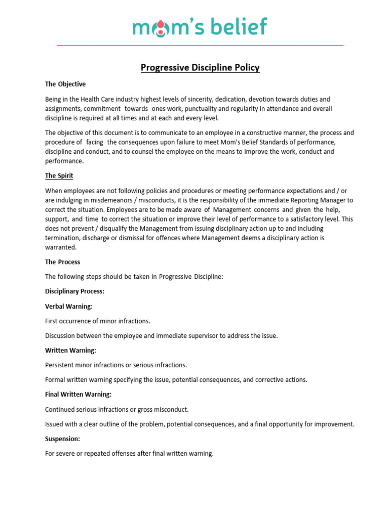 Progressive Discipline Policy | PDF | Disciplines | Crimes