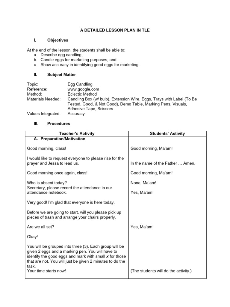 A-DETAILED-LESSON-PLAN-IN-TLE | PDF
