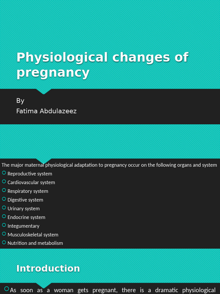 Physiological Changes of Pregnancy | PDF | Uterus | Vein